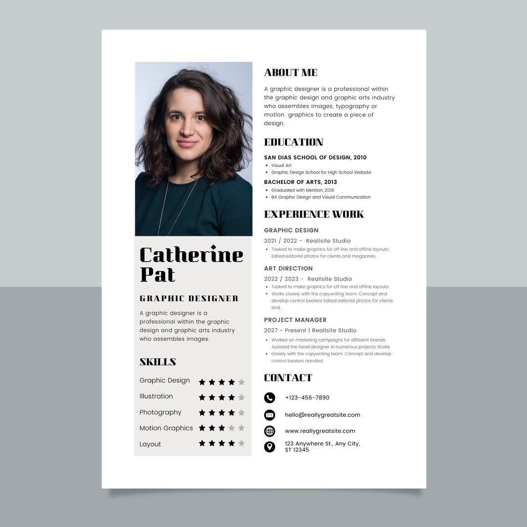 Digital Resume Template | Graphic Designer | Professional Resume ...