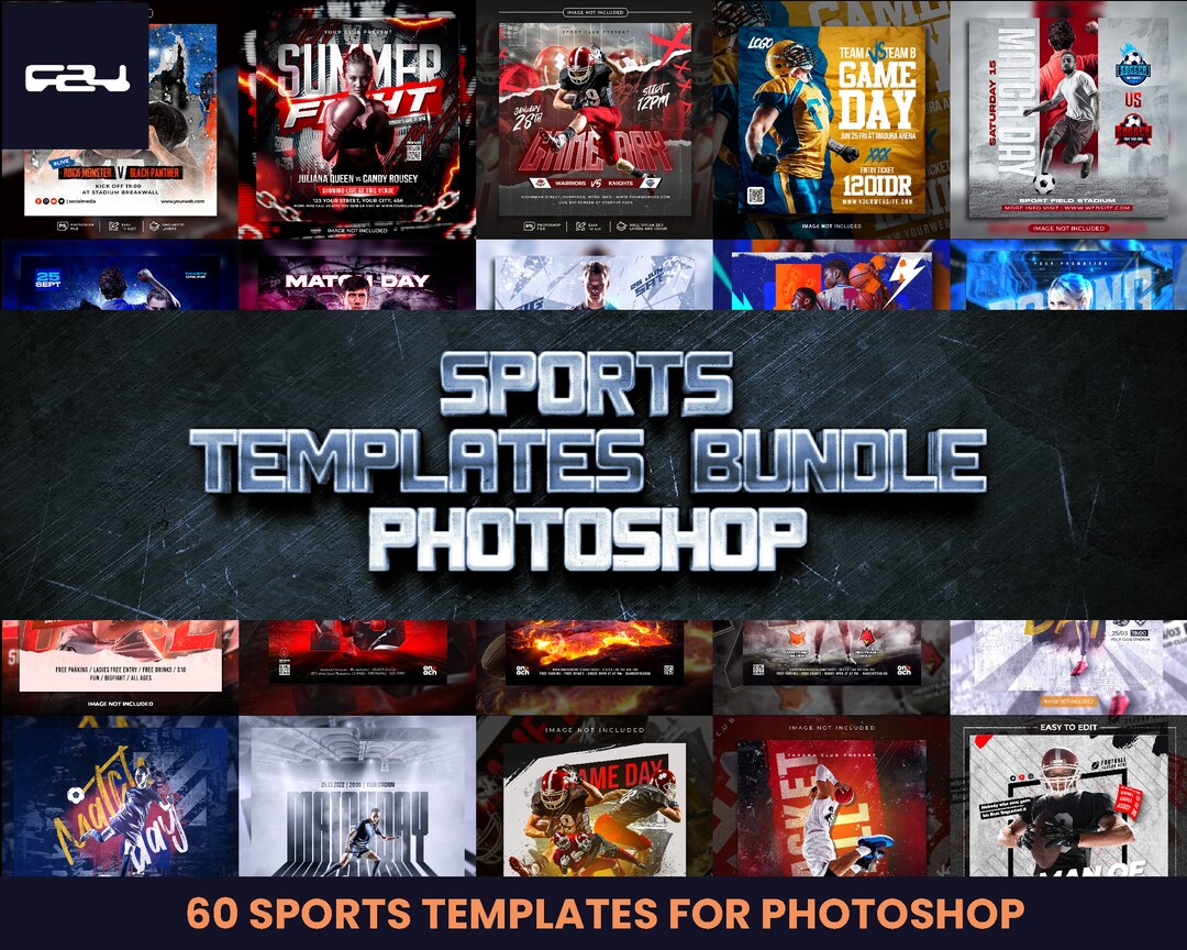 60 SPORTS TEMPLATES, 300dpi Photoshop Digital Download, Banner Senior ...