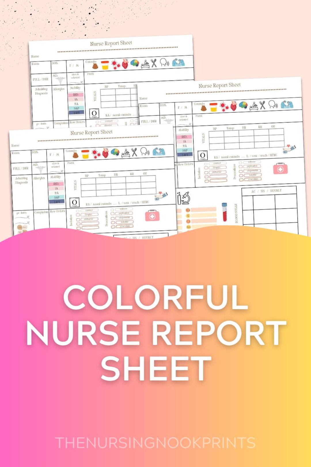 Nursing Clinical Report Sheet Printable – Colorful & Fun Practice Tool ...