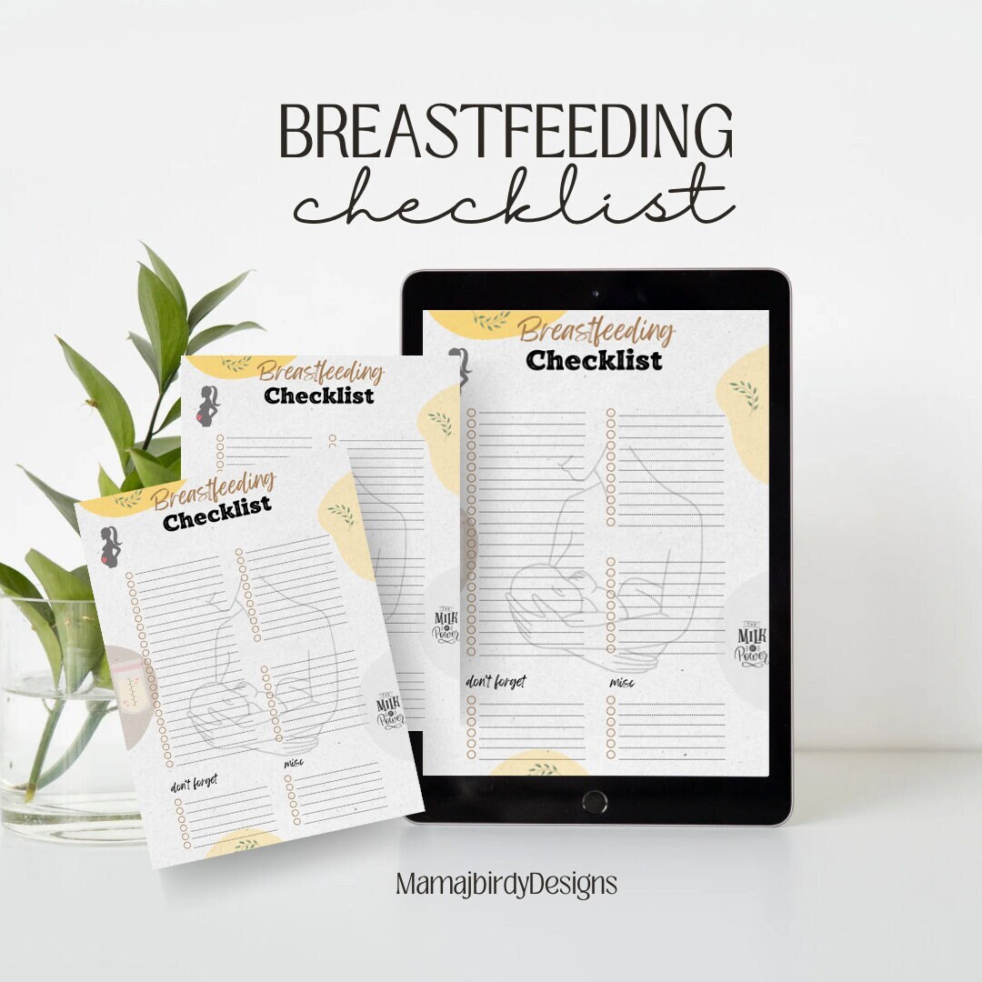 Breastfeeding Checklist Digital Download to Do List Baby Gift Baby ...