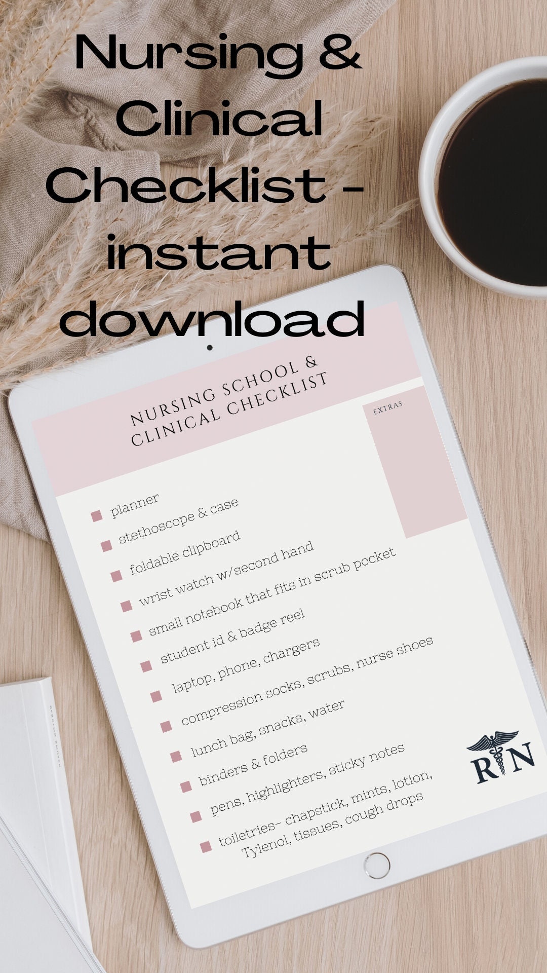 Nursing Clinical Checklist, Nursing School Printables, Digital Download ...