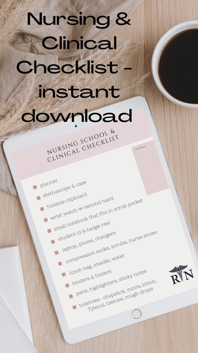 Nursing Clinical Checklist Nursing School Printables Digital - Etsy