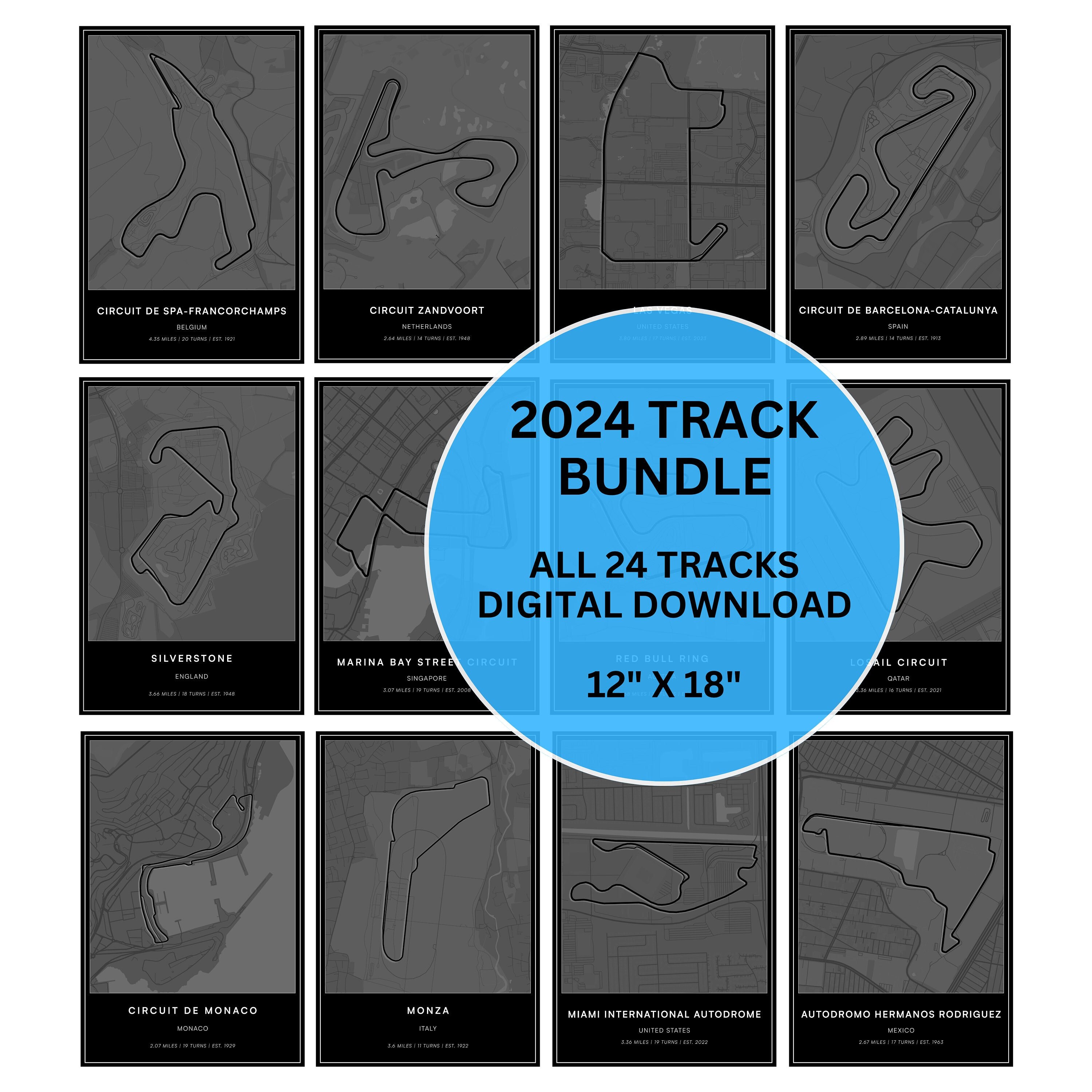 Formula 1 Posters 2024 Season | Formula 1 Poster Bundle | F1 Track ...