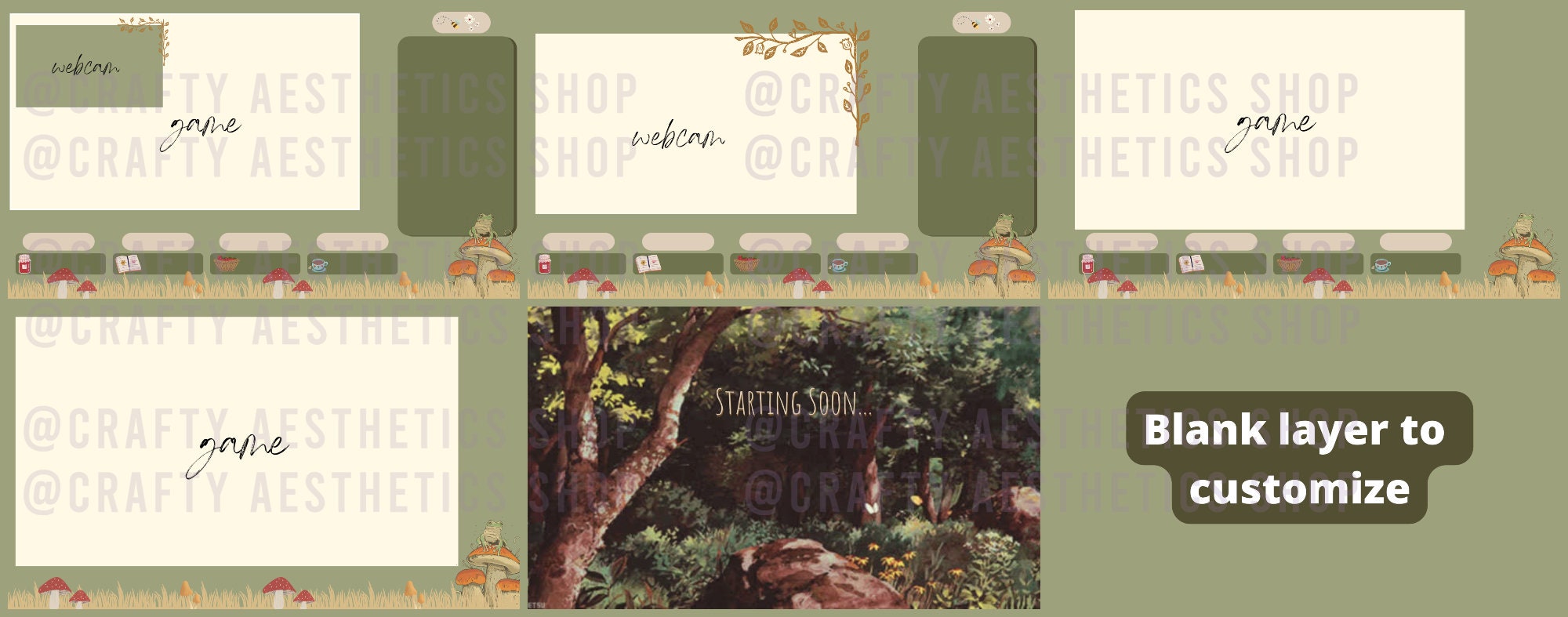 Cottage Core Static Twitch Stream Overlays| Aesthetic, Beige, Soft ...