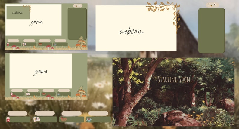 Cottage Core Static Twitch Stream Overlays| Aesthetic, Beige, Soft ...