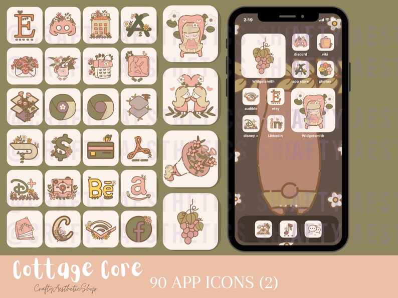 Cottagecore Aesthetic App Icons, Ios Icons, iPhone Icons, Cottagecore ...