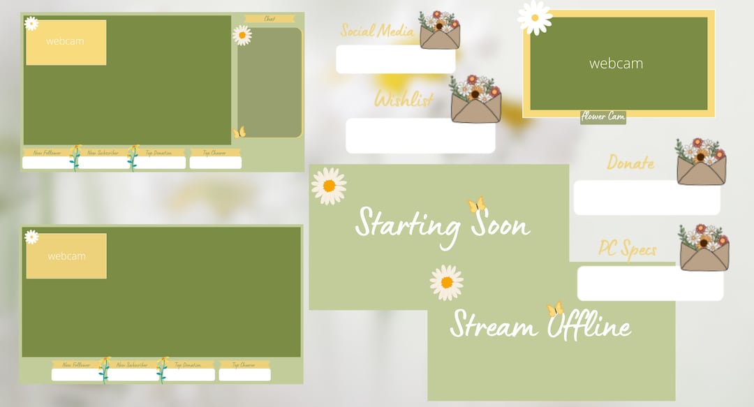 Daisy Animated & Static Twitch Stream Screens | Aesthetic, Minimalist ...