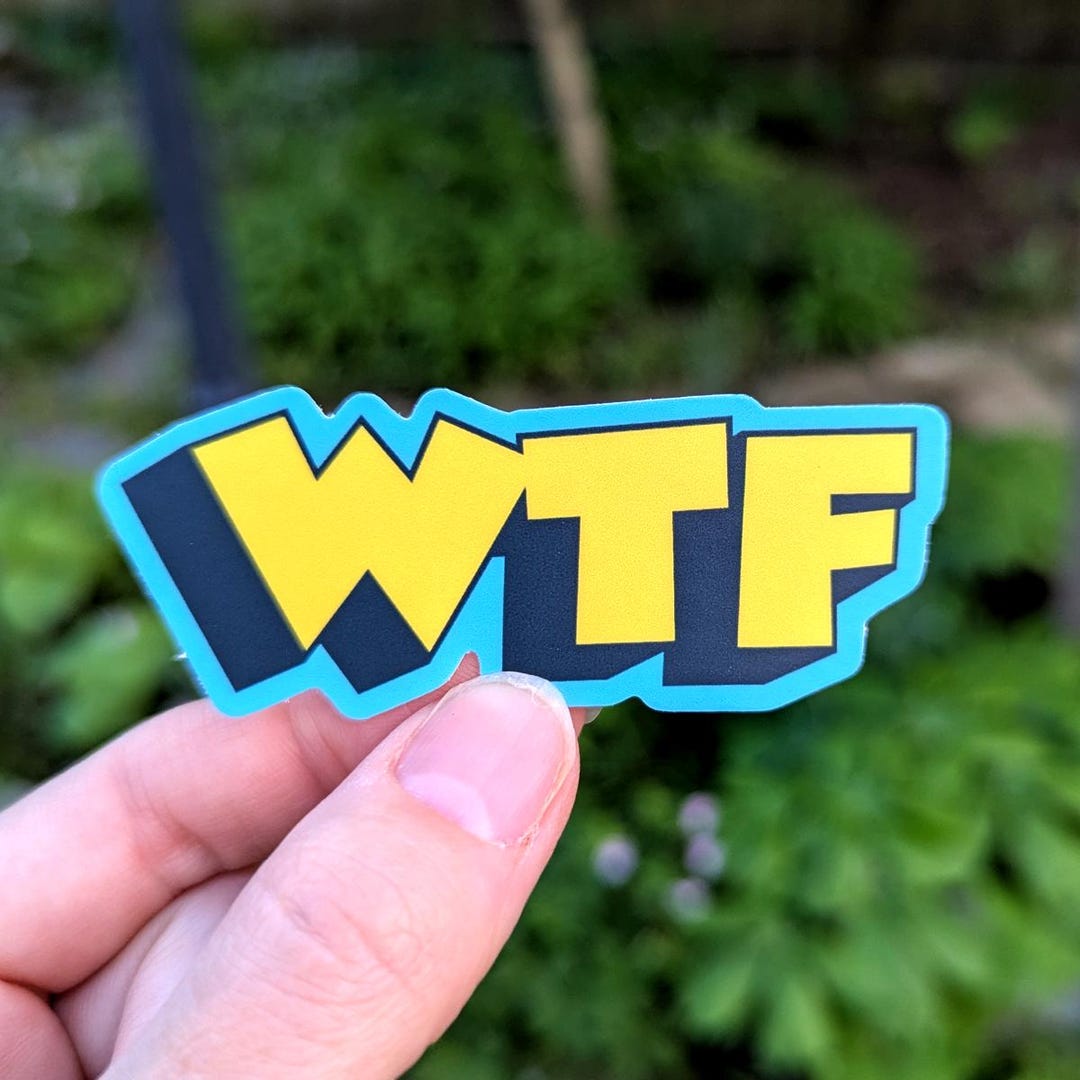 WTF Sticker - Funny Decal, Humorous Pop Art, Waterproof Sticker for ...