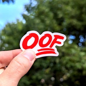 Funny Oof Emoji Sticker - Relatable Vinyl Decal, Sad but True ...