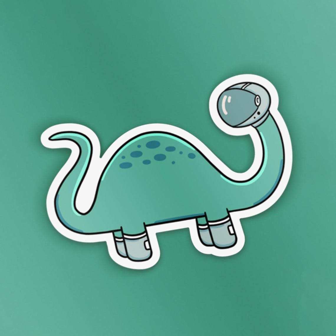 Green Brontosaurus Astronaut Sticker: Funny Space Dinosaur Decal - Etsy