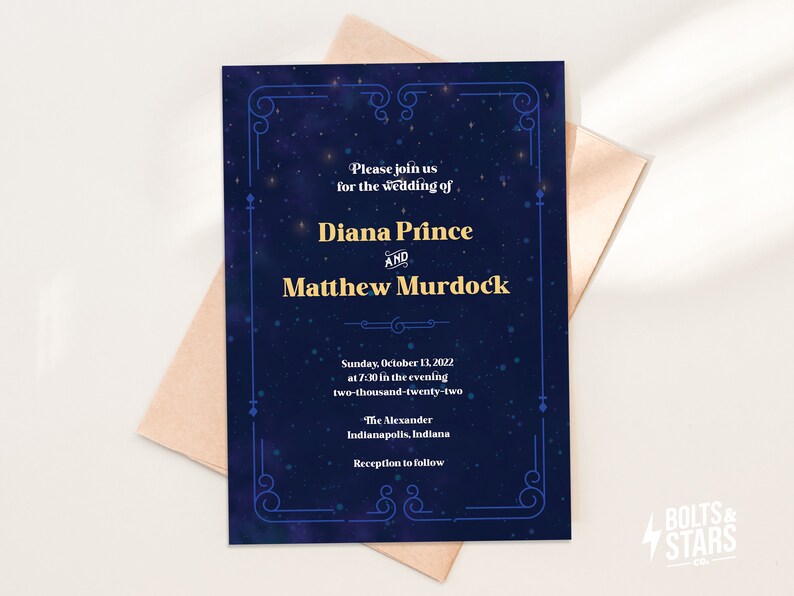 Starry Wedding Invitation, Celestial Wedding Invitation, Printable ...