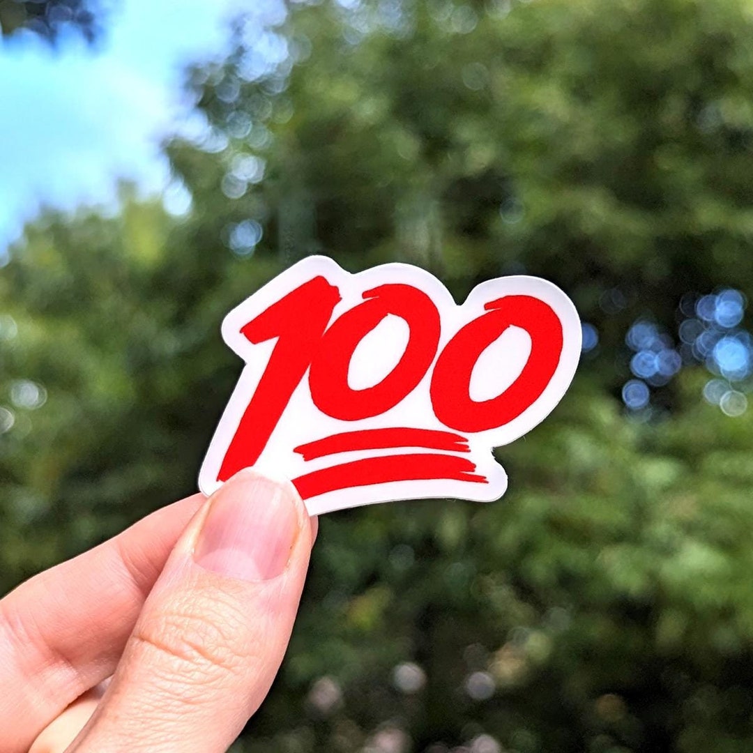 100 Emoji Sticker: Red Waterproof Vinyl Decal - Etsy
