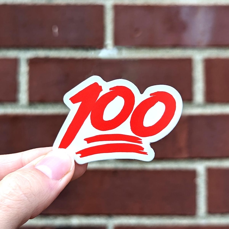100 Emoji Sticker: Red Waterproof Vinyl Decal - Etsy