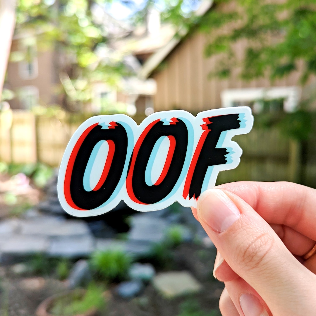 Oof Sticker, Funny Sarcastic Vinyl Decal for Laptop, Water Bottle, Car ...