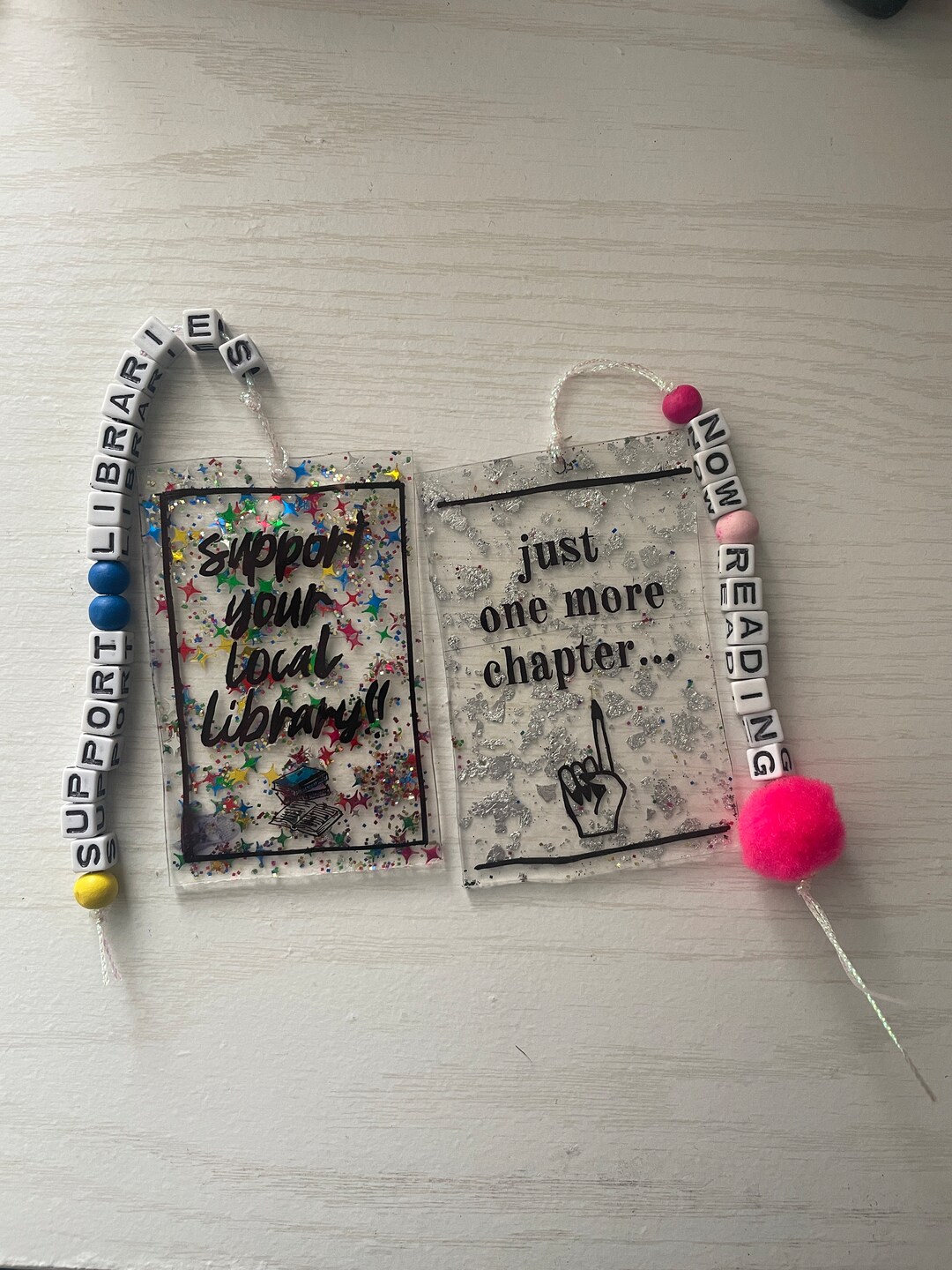 Hand Decorated Bookmarks With Tassels | Hard Plastic Bookmarks With ...