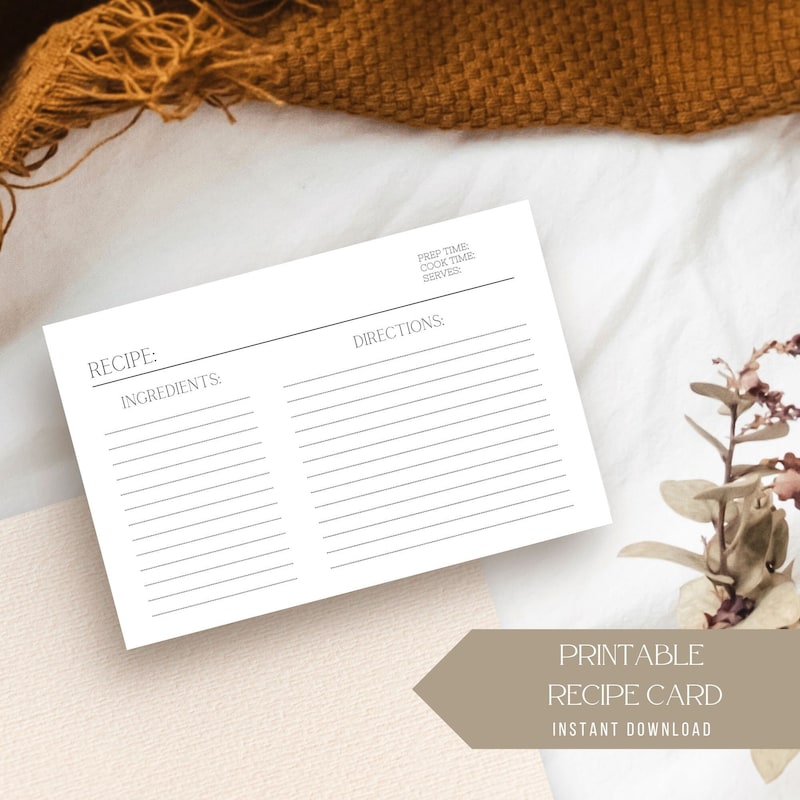 Blank Recipe Cards - Etsy