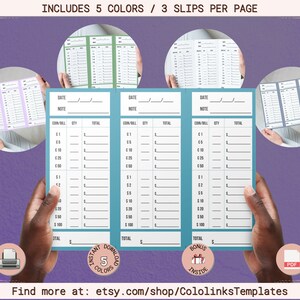 Printable Cash Breakdown Slips: Teller Slips, Bank Slip (PDF) - Etsy
