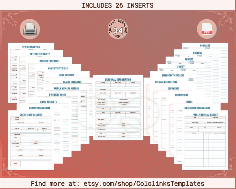 Secure Your Legacy: End-of-life Planner and Emergency Binder Planner V1 ...
