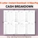 Set of 5 PRINTABLE Cash Breakdown Slips, Teller Slips, Cash Inserts ...