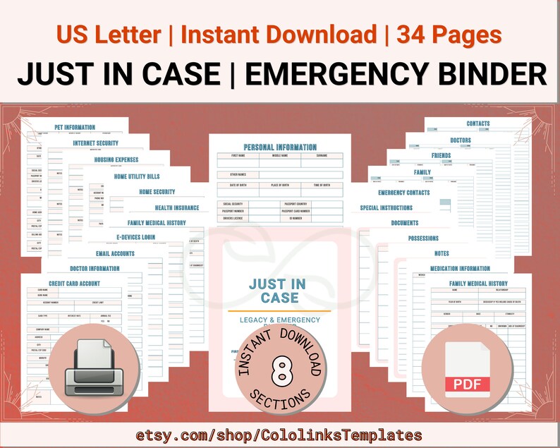 Secure Your Legacy: End-of-life Planner and Emergency Binder Planner V1 ...