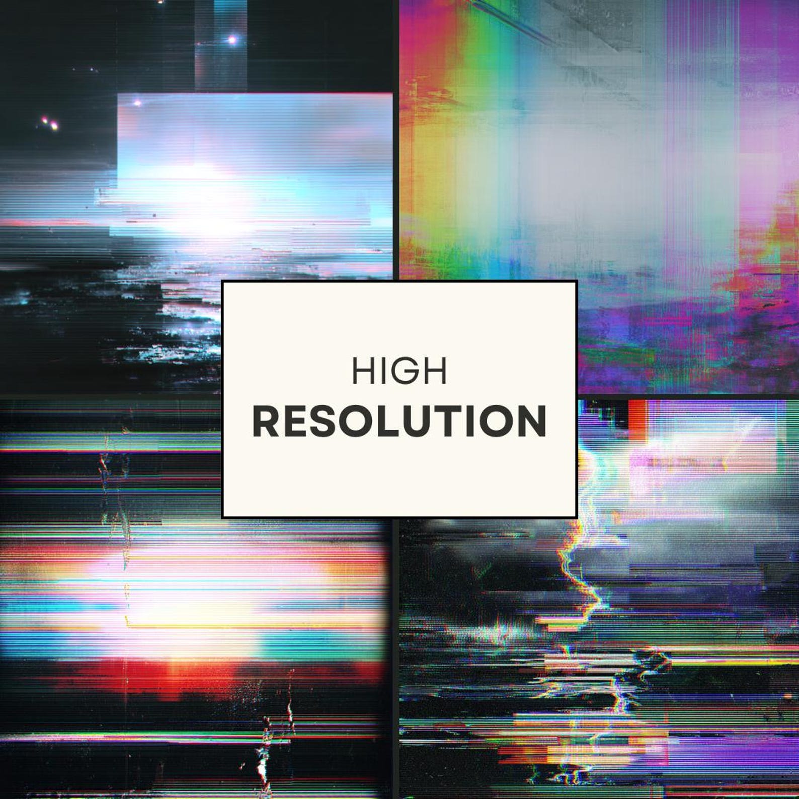 38 Futuristic Overlays – High-resolution Glitch, Digital Distortion ...