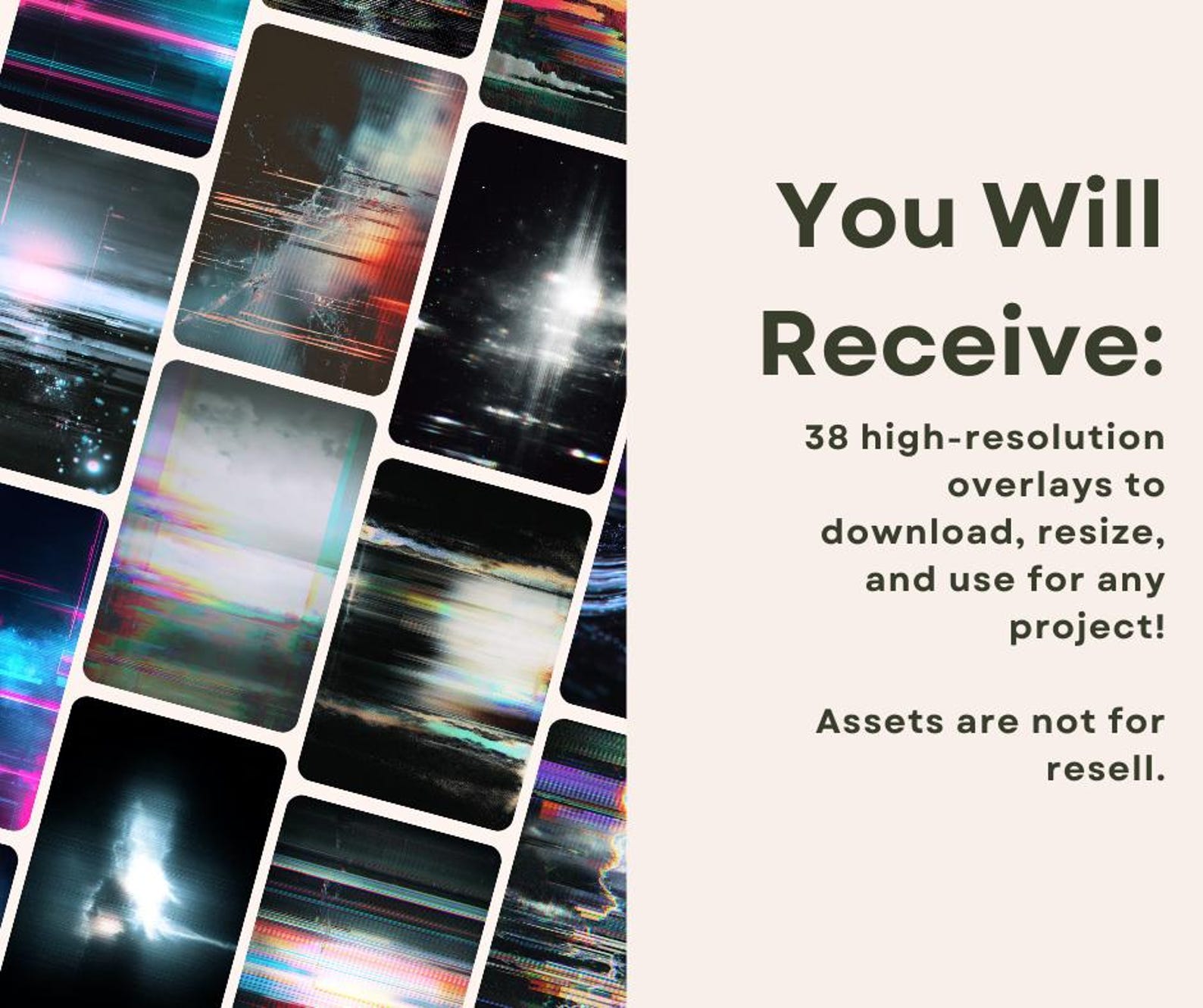 38 Futuristic Overlays – High-resolution Glitch, Digital Distortion ...