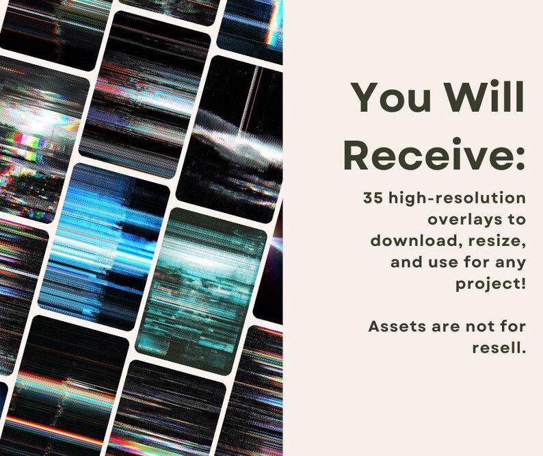 35 VHS Overlays – High-resolution Retro Glitch Effects, TV Distortion ...