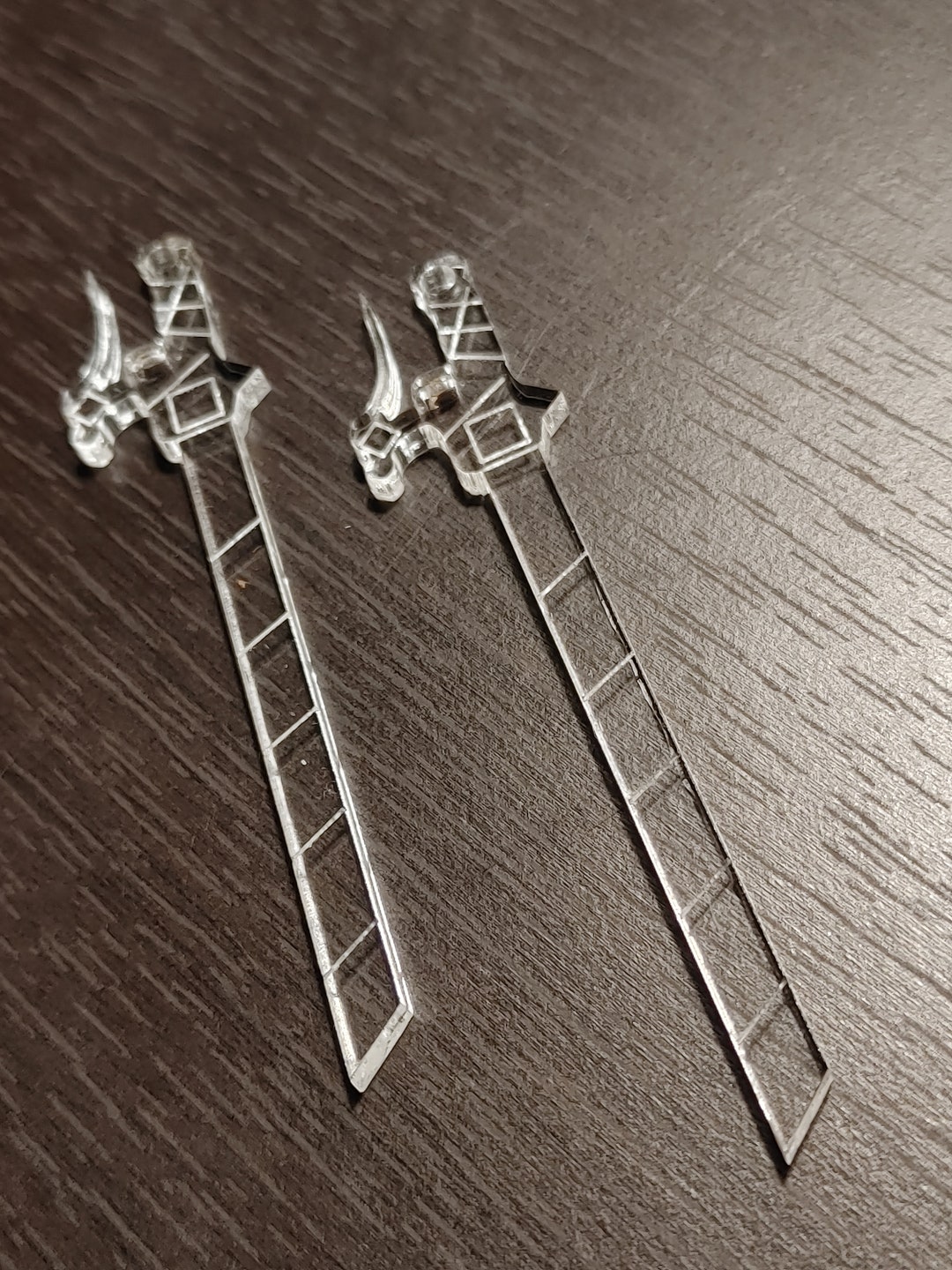 ODM Aot Gear Sword Inspired Acrylic Earrings - Etsy