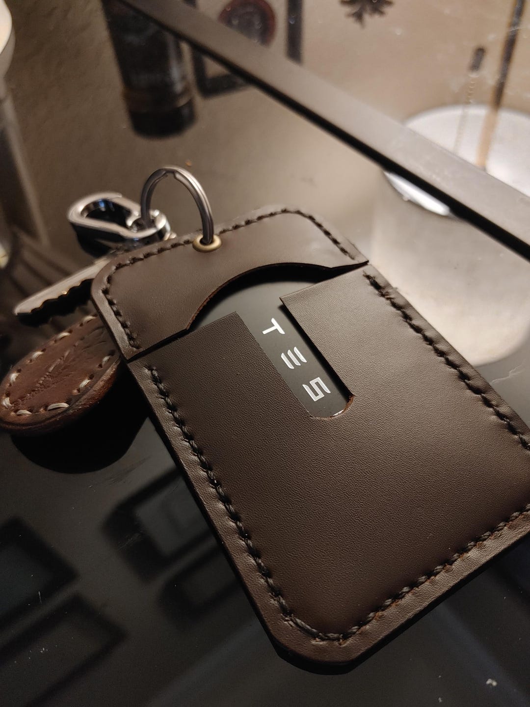 Leather Tesla Keycard Holder With Optional Keyring - Etsy