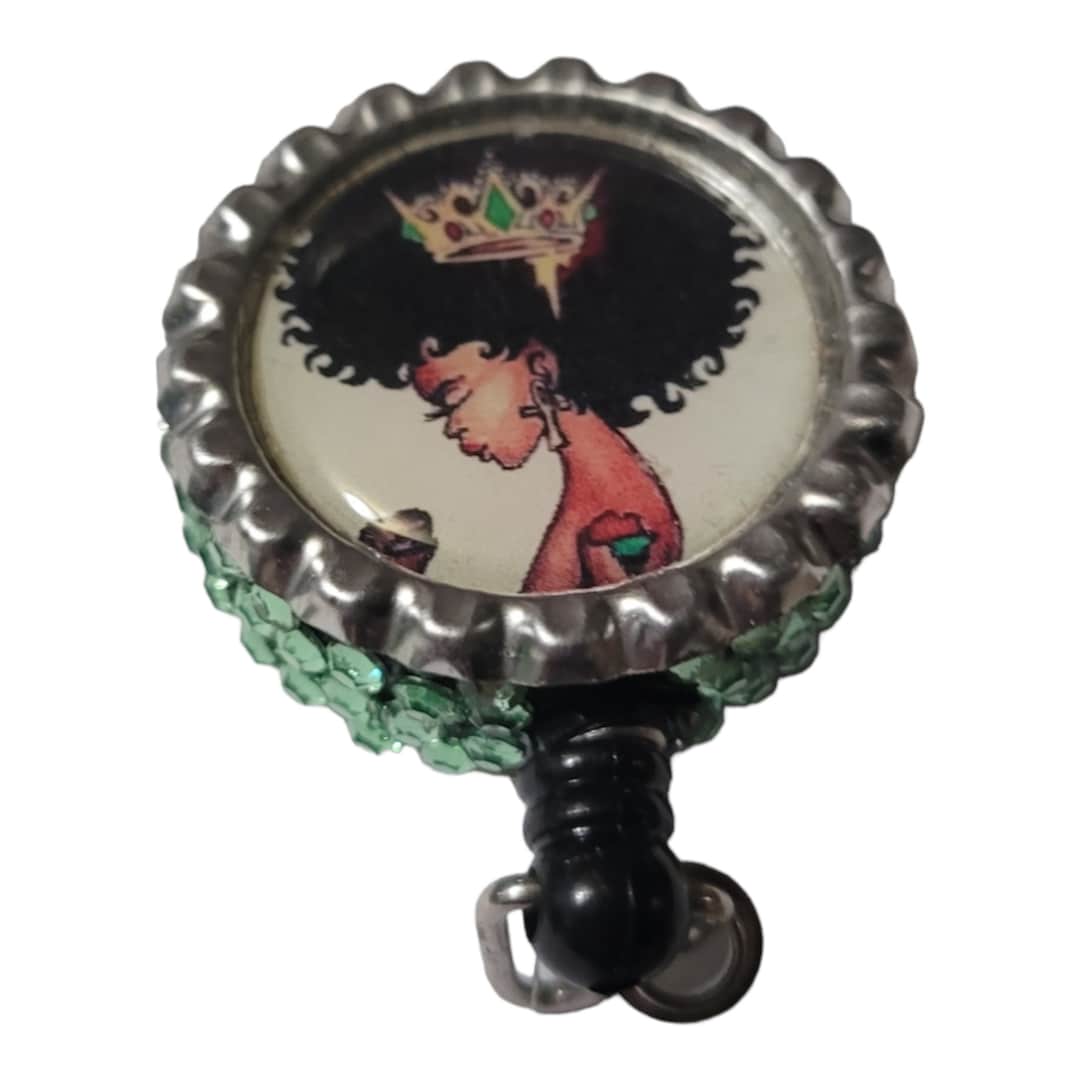 Afro Woman Badge Reel,african Woman, Badge Reels,melanin,badge,afro ...