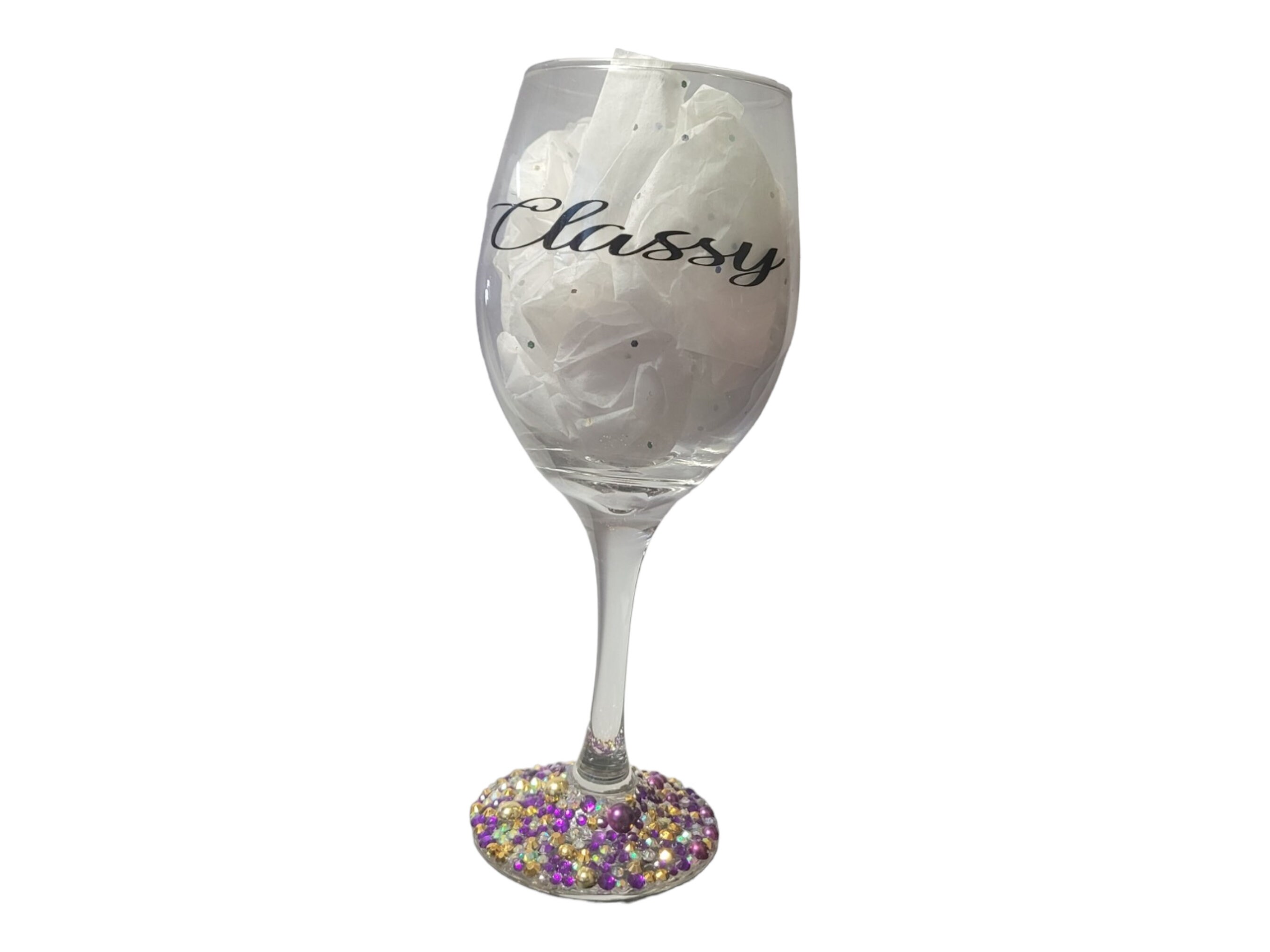 Classy Bling Wine Glass, - Etsy
