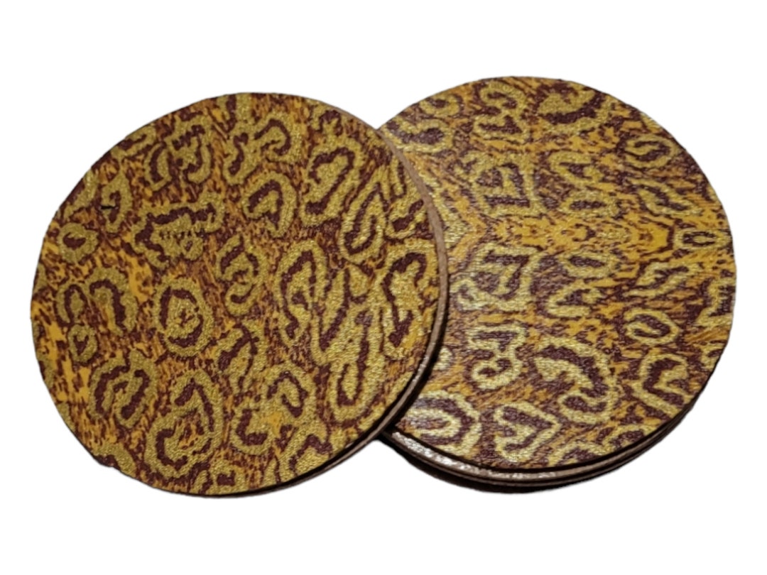 Afrocentric Fabric and Wood Coasters, Set of Four, Home Decor,round ...