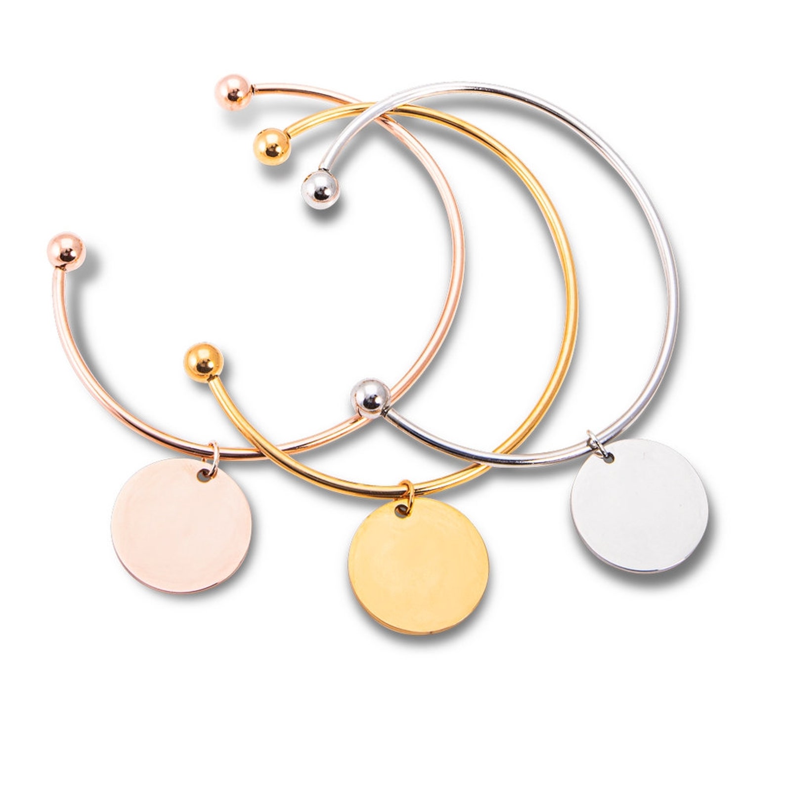 Personalized Heart Bangle - Custom Engraved Heart Bangle - Minimalist ...