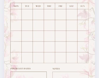 Printable Monthly Calendar and Planner: Boho Themed - Etsy