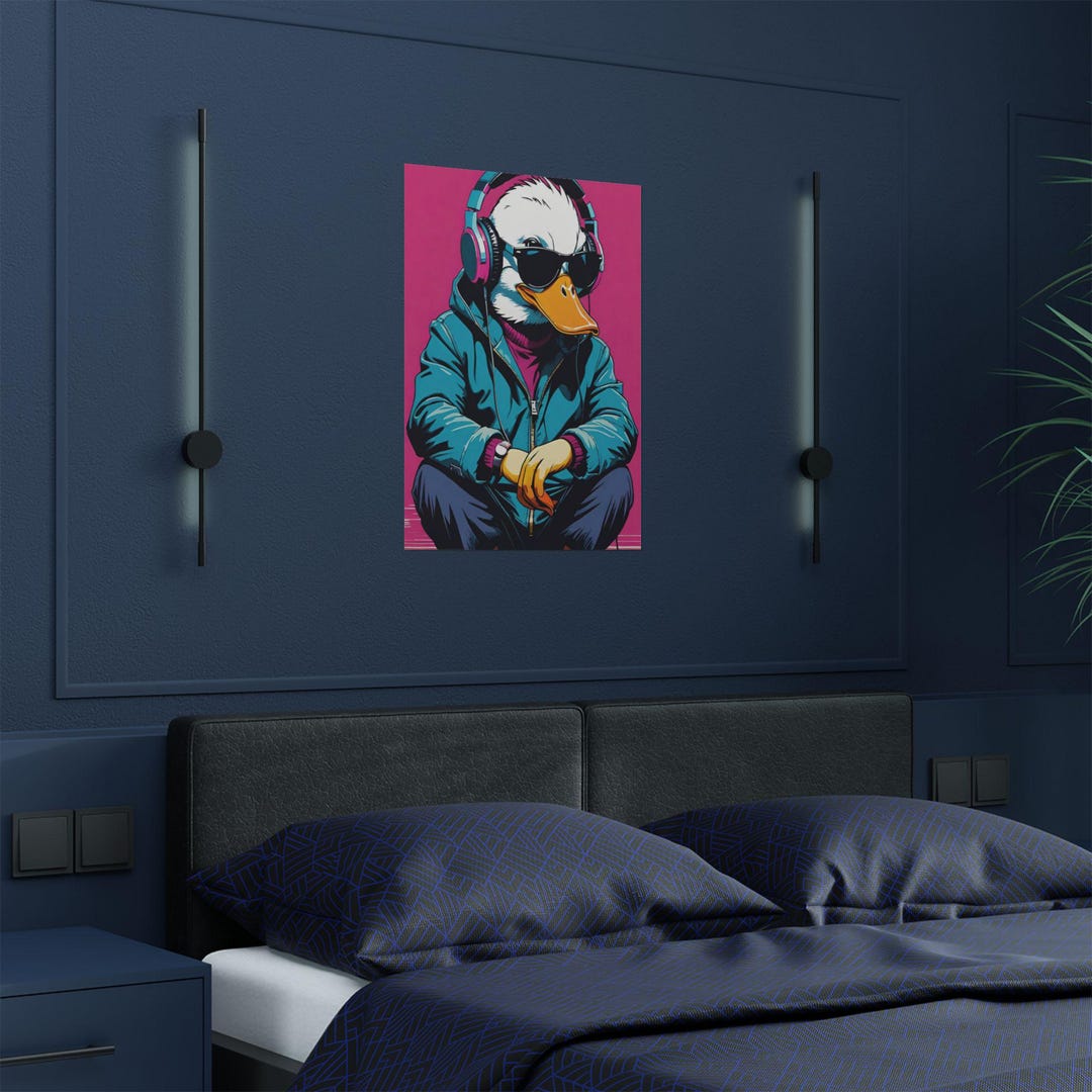 Rad 80s Duck Poster - Totally Tubular Sunglasses and Headphones - Etsy