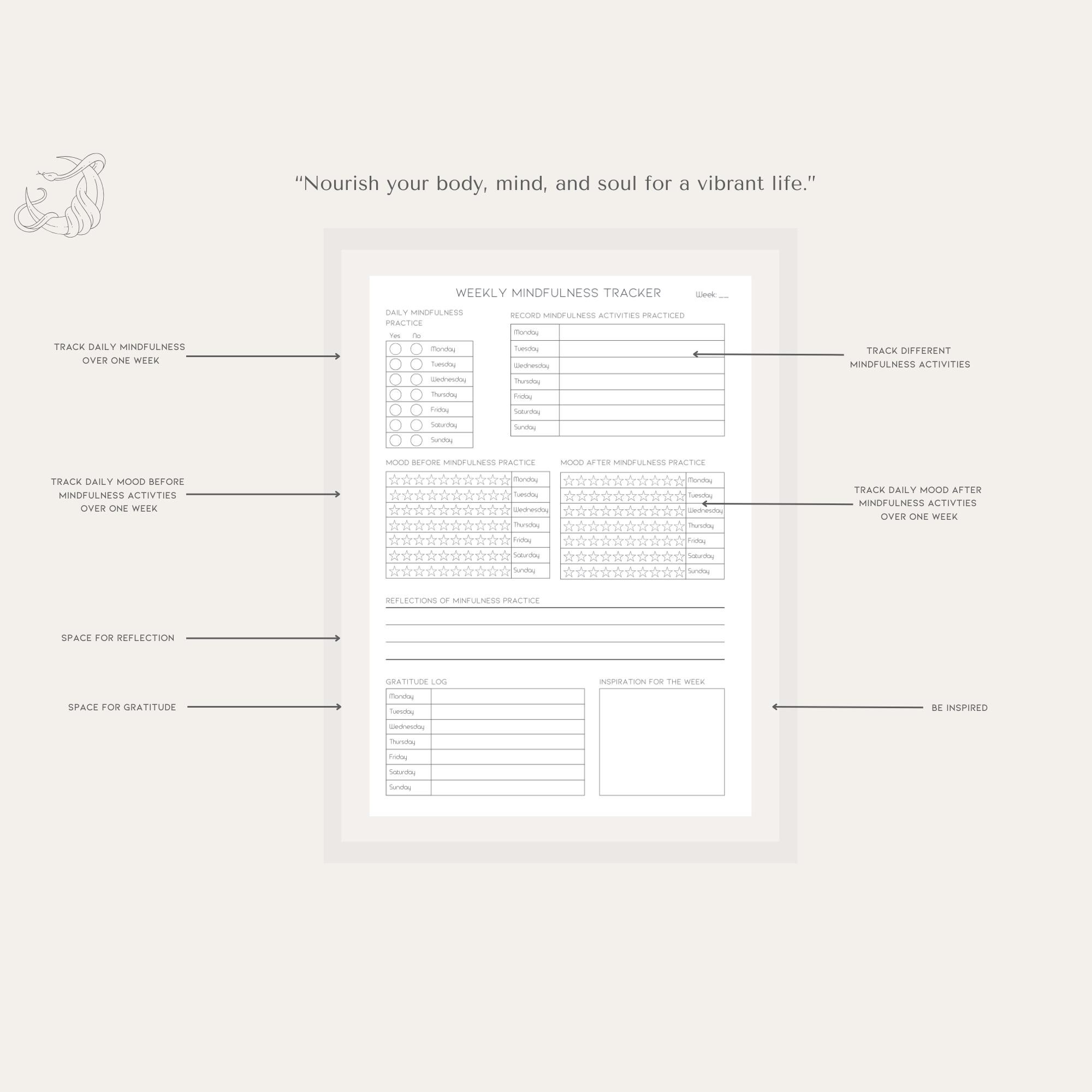 Printable Daily Mindfulness Journal Mindfulness Planner Printable ...