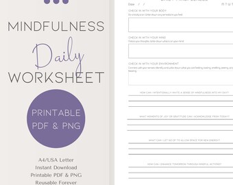 Daily Reflection Worksheet Daily Reflection Tracker Printable CBT ...