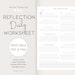 Daily Reflection Worksheet Daily Reflection Tracker Printable CBT ...