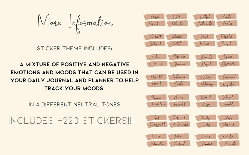 Emotions and Moods Digital Stickers Emotion Digital Stickers Instant ...