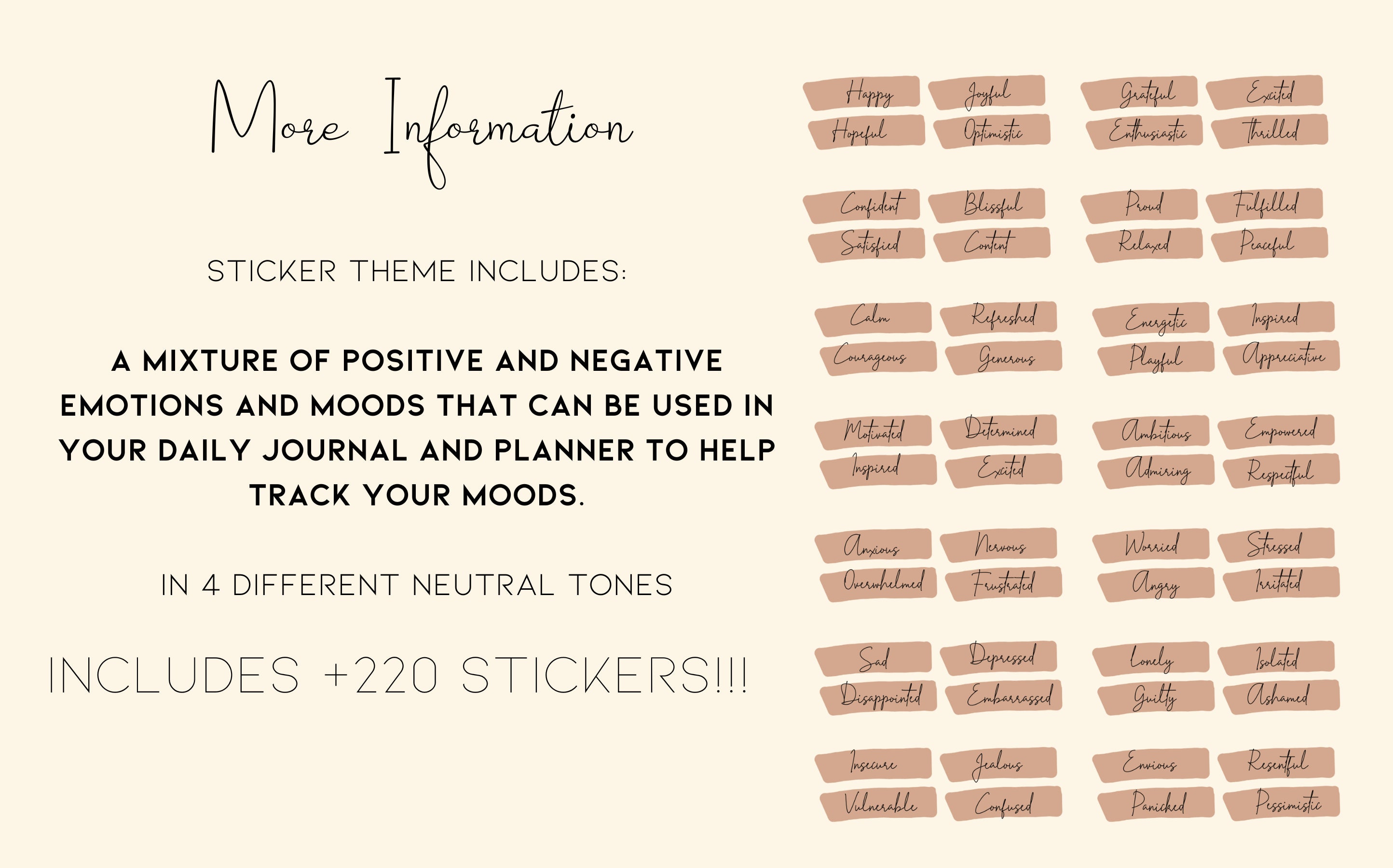 Emotions and Moods Digital Stickers Emotion Digital Stickers Instant ...