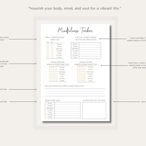 Printable Daily Mindfulness Journal Mindfulness Planner Printable ...