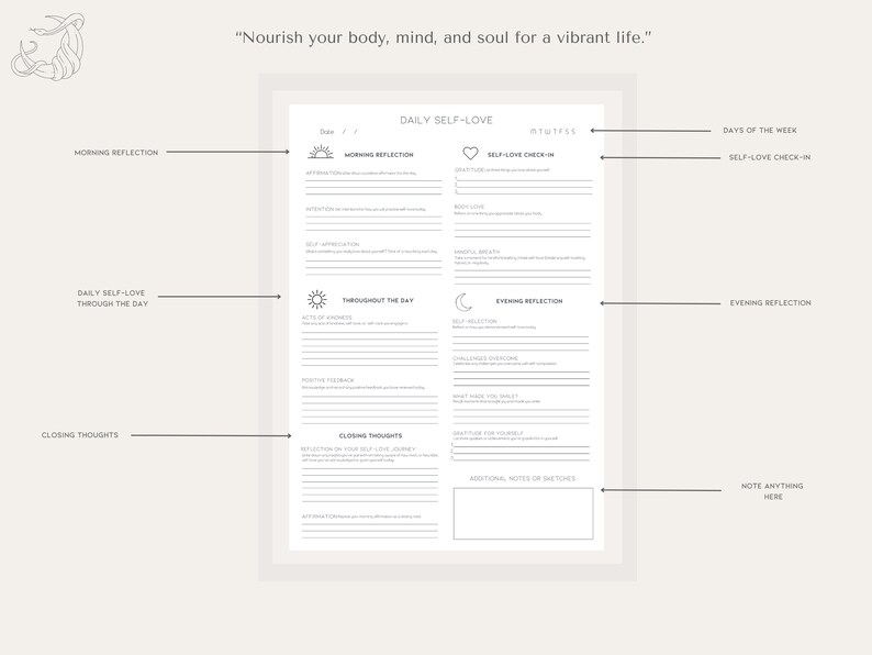 Daily Self-love Worksheet Daily Self-love Tracker Printable CBT Journal ...