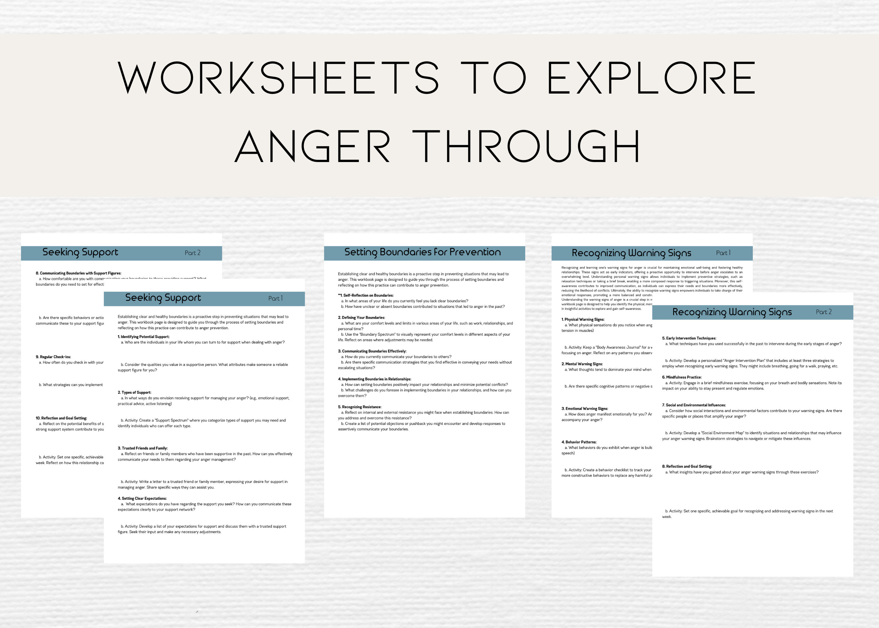 Processing Anger Workbook Mental Health Workbook Therapy Worksheet ...