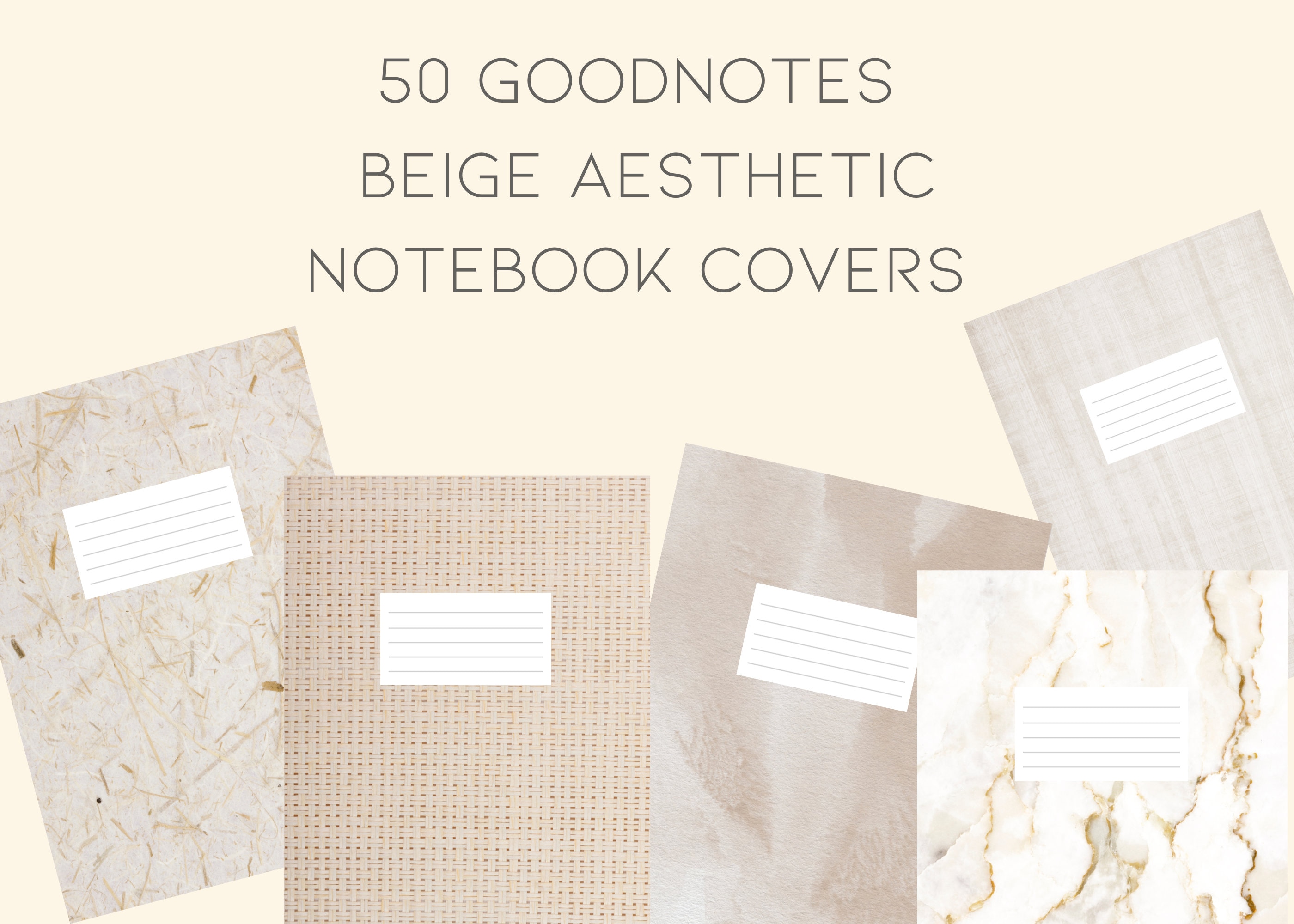 Beige Aesthetic Note Book Cover Goodnotes Cover Beige Neutral Notebook ...
