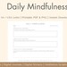 Daily Mindfulness Worksheet Daily Mindfulness Tracker Printable CBT ...