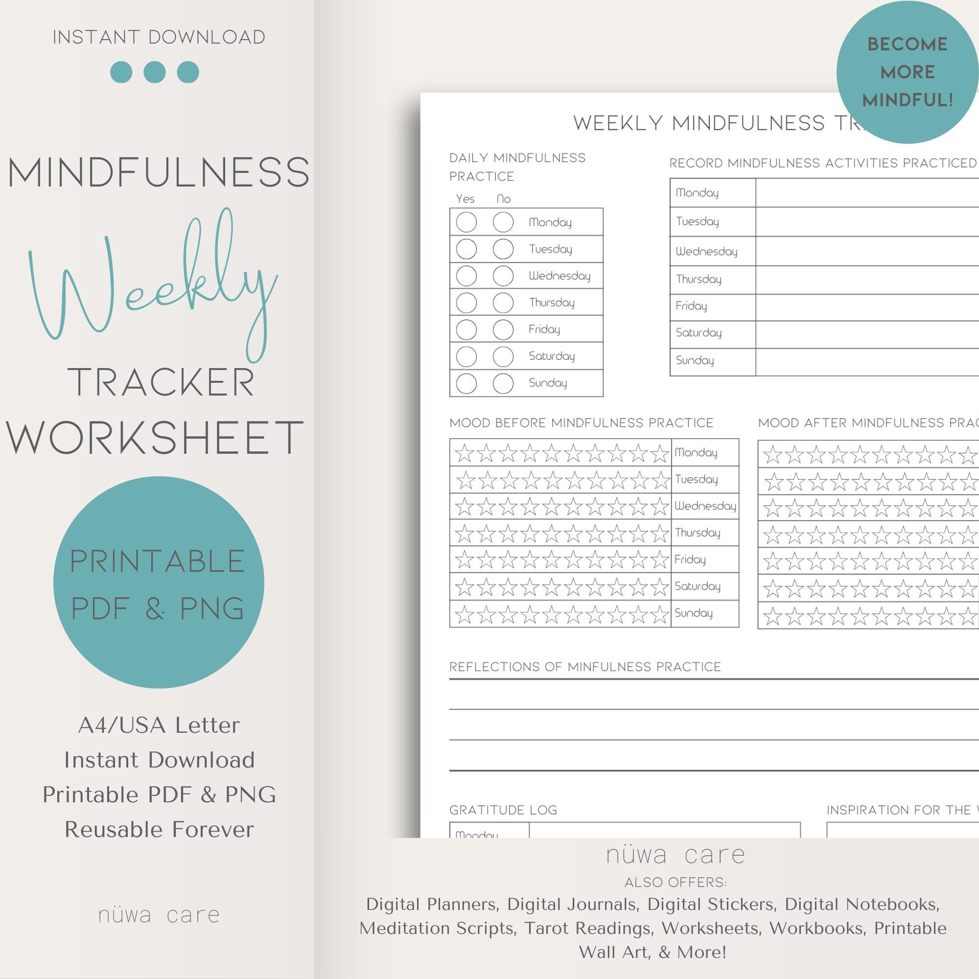 Printable Daily Mindfulness Journal Mindfulness Planner Printable ...
