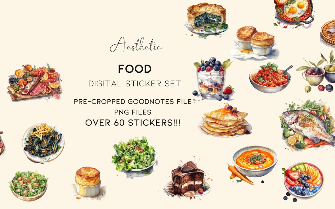 Food Digital Stickers Pre Cropped Digital Stickers Healthy Food Planner ...
