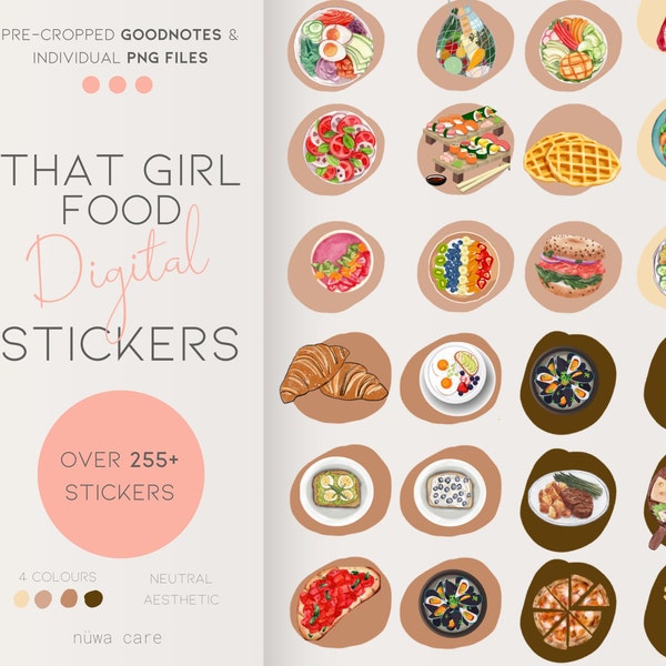 Aesthetic Food Stickers - Etsy