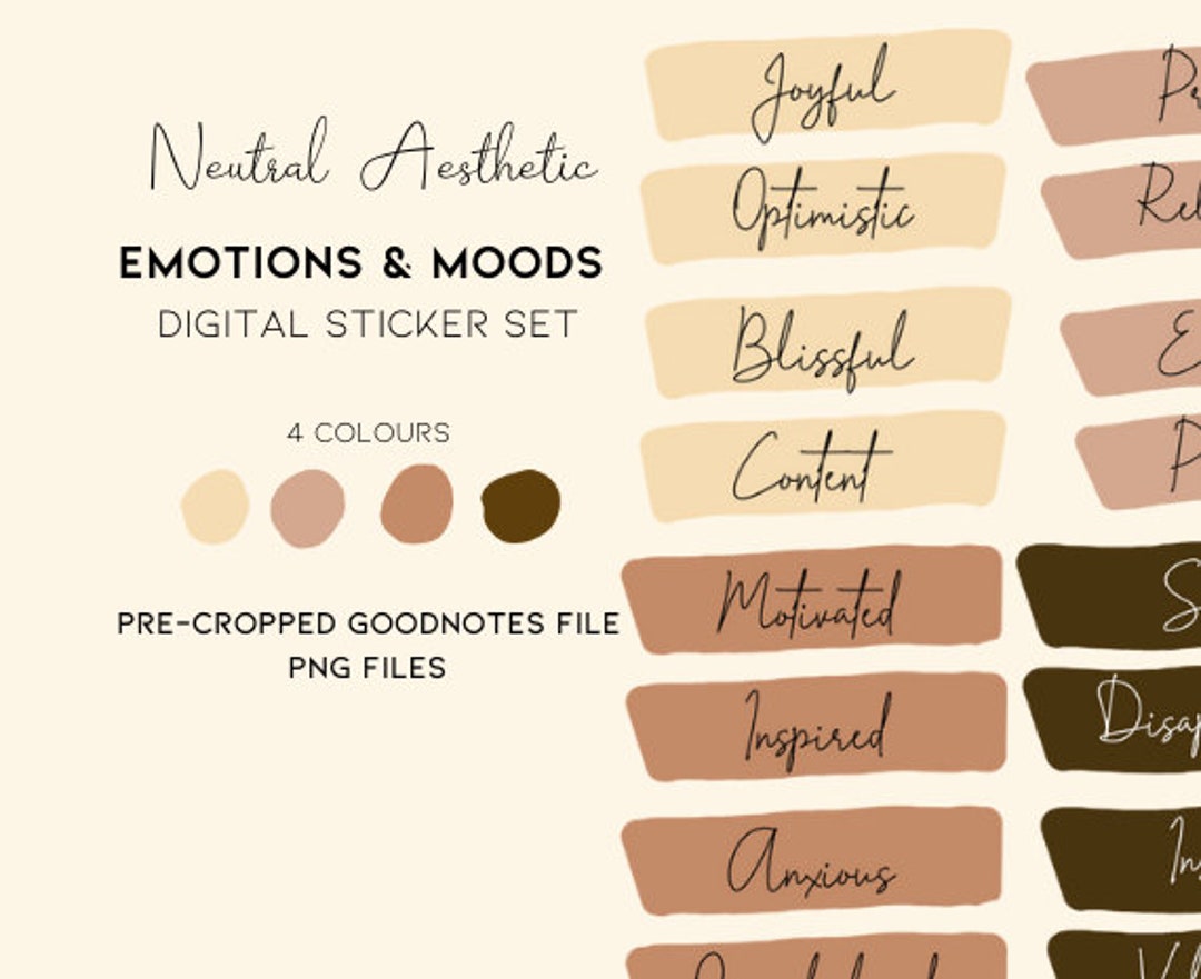 Emotions and Moods Digital Stickers Emotion Digital Stickers Instant ...