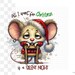 Funny Christmas Mouse PNG: Silent Night Sublimation Design (digital ...